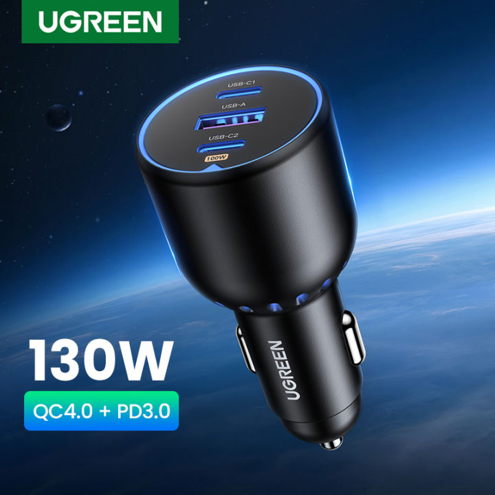UGREEN 130W Super Fast Car Charger with 100W PD 30W PD 22.5W FCP Fast ...