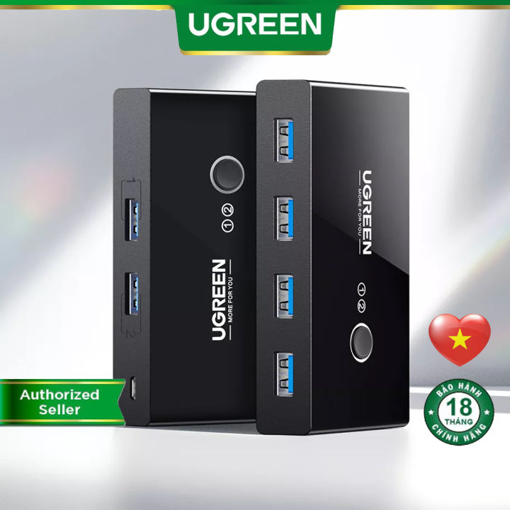 Bộ chuyển mạch Switch Ugreen 30768 US216, 2 cổng tiếp nối USB sang 4 cổng tiếp nối USB 3.0 Chính ...