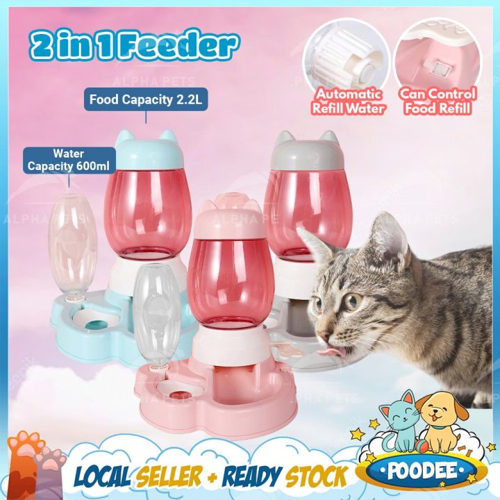 POODEE PETS Malaysia Automatic 2.2L Food 600ML Water Large Capacity ...