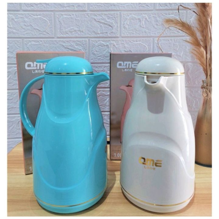 QME 1300ML TERMOS AIR PANAS BAHAN KACA LUAR PLASTIK WATER JUG 1.3 LITER BESAR | Lazada Indonesia