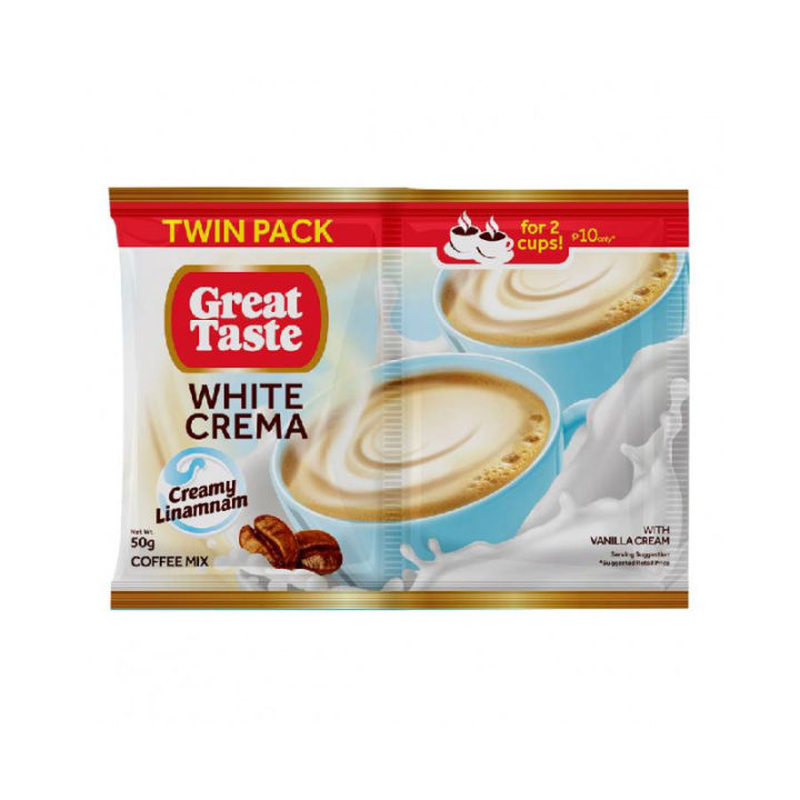 Great Taste White Crema Coffee Mix Twin Pack (10 x 50g) - [Same Day ...