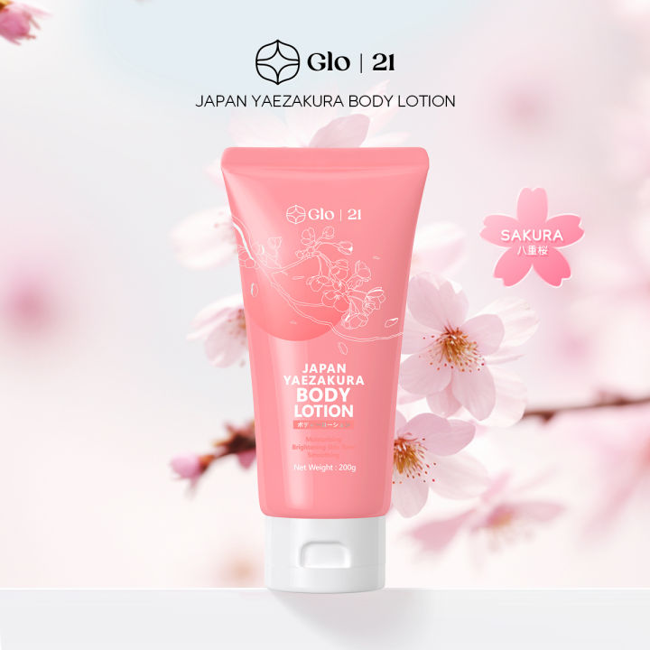 GLO21 200g YAEZAKURA Brightening Moisturizing Body Lotion Niacinamide ...