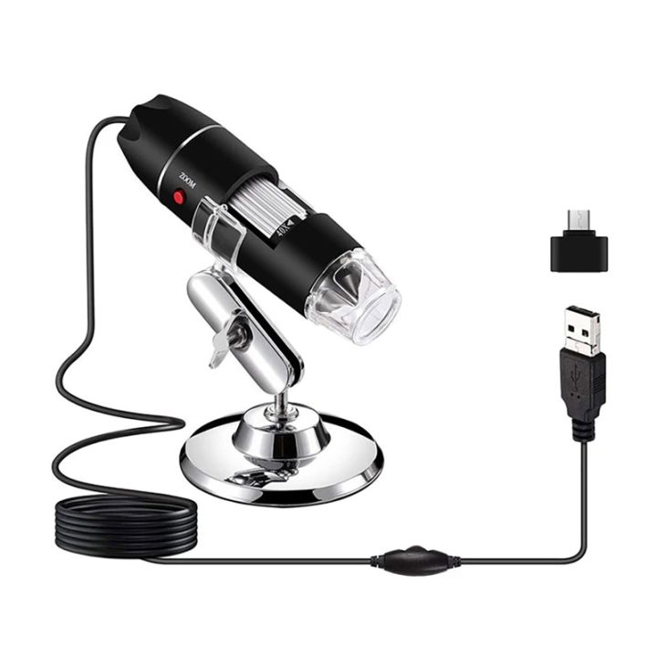 3 in 1 USB Microscope 1600X Magnification 8 LED Portable Microscope ...