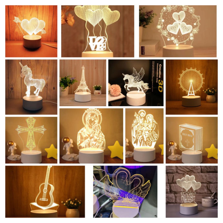 Mini Table Lamp 3D Led Light Night Bedroom Best Gift Souvenir Desktop ...