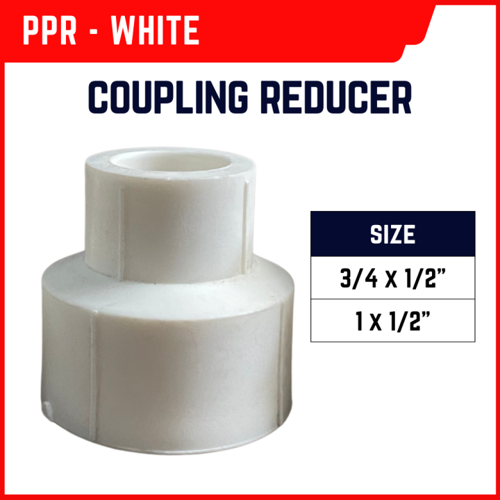3pcs PPR White Coupling Reducer (Available Size: 1 x 1/2", 1 x 3/4 ...