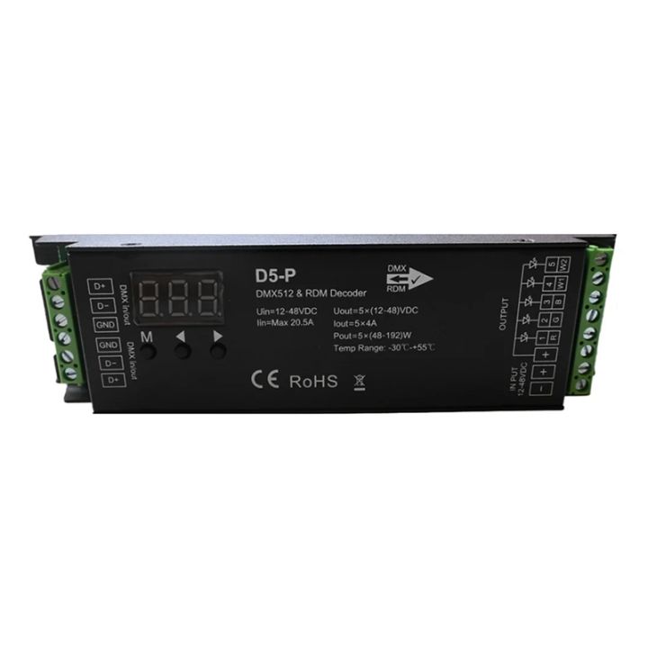 5 Channel DMX Decoder with RDM Digital Display DMX512 Dimmer Driver PWM ...