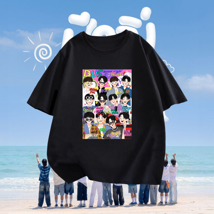 (พร้อมส่ง ) บอยแบนด์ไทย 2024 BUS Because OF YOU i shine รุ่นการ์ตูน เสื้อยืดลายปริมณฑล S-5XL ...