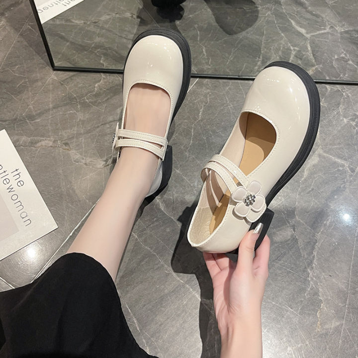 💥Darane💥รองเท้าสตรีแมรี่เจนสไตล์อังกฤษ,รองเท้าไม่มีส้นหนาแบบใหม่ ...