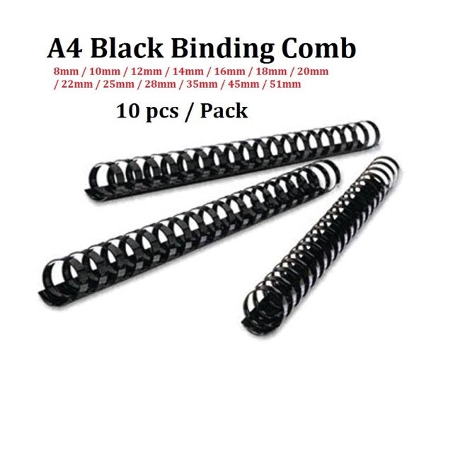 A4 PVC Binding Comb Black (10 Pcs/ Pack) / Comb Binding (Hitam) | Lazada