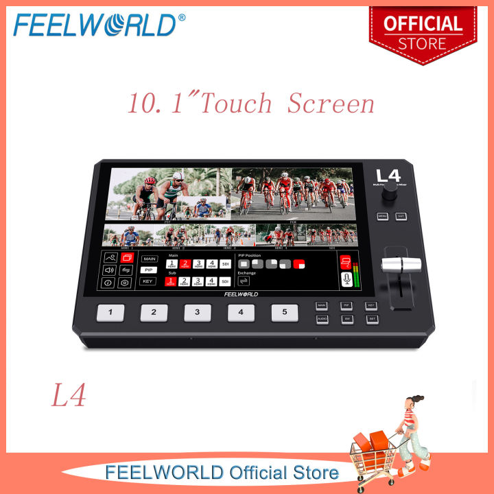 FEELWORLD L4 Multi-camera Video Mixer Switcher 10.1inch LCDTouch Screen ...
