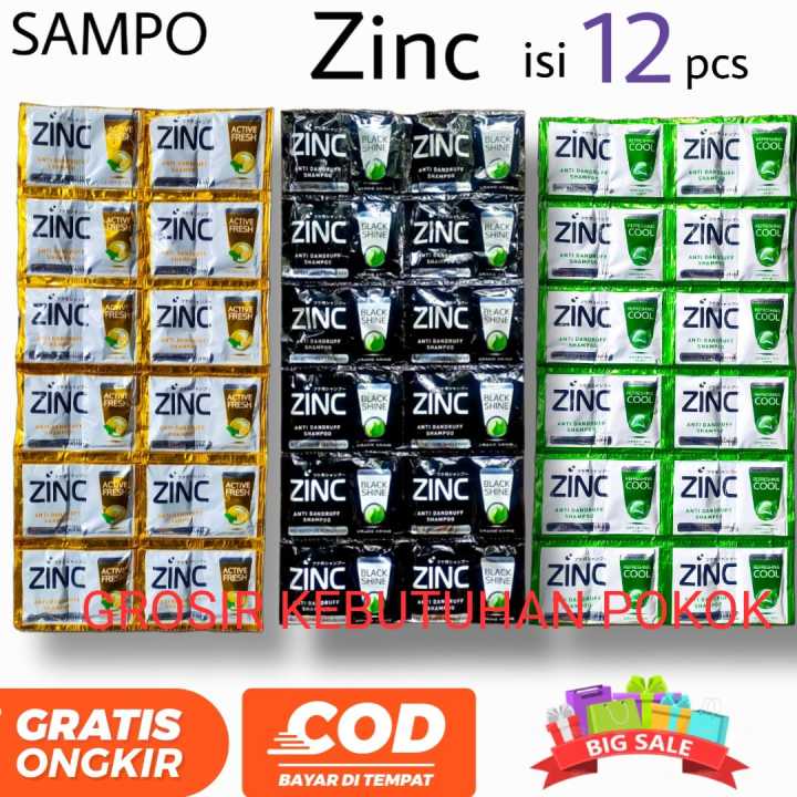 ZINC Shampoo ALL VARIAN isi 12 pcs Sachet Rencengan grosir | Lazada ...
