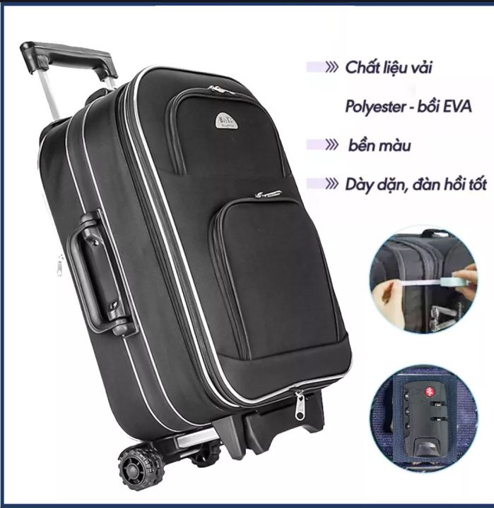 Vali Kéo Du Lịch BI&TI Màu Đen Có Nắp - 20 và 24 Inch | Lazada.vn