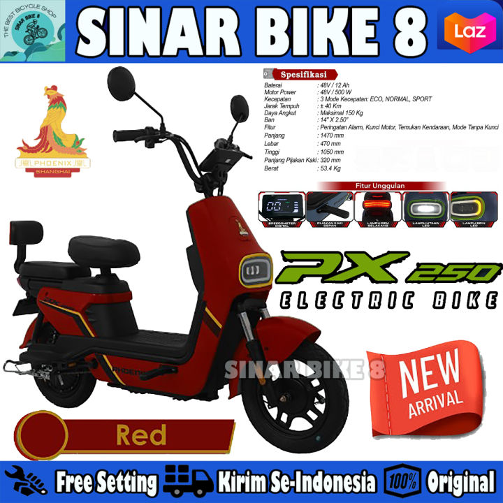 Sepeda Listrik PHOENIX PX 230 500 Watt Electric E-Bike | Lazada Indonesia