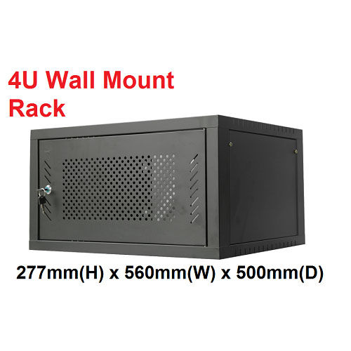 Hotdeal RackIT 19" 4U Wall Mount Rack - 277mm(H) x 550mm(W) x 500mm(D ...