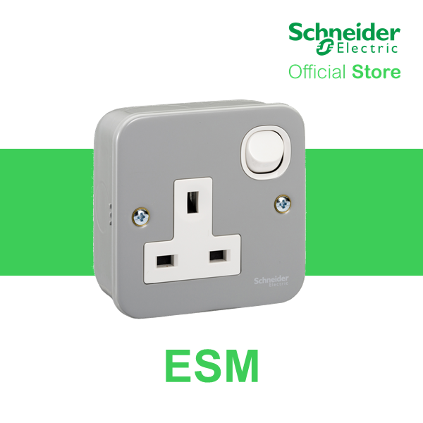 Schneider Electric ESM Metal Clad 13A 1 Gang Switched Socket | Lazada