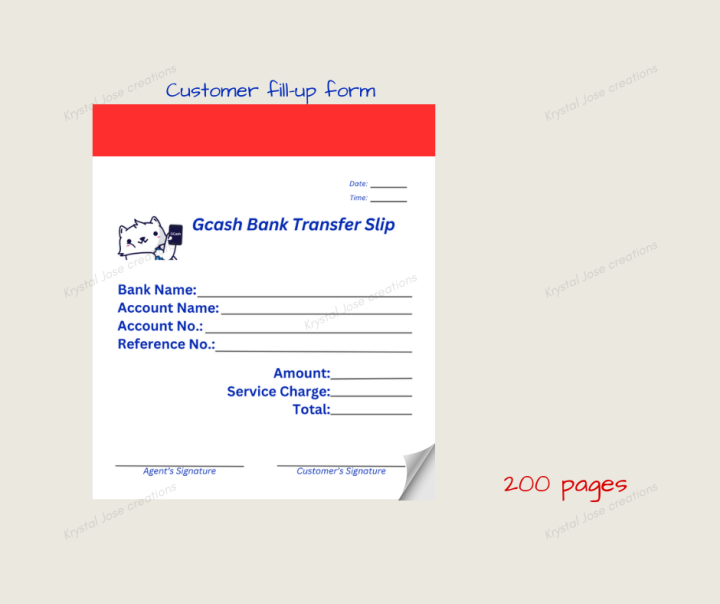 Gcash Bank Transfer Transaction Record Booklet with 200pages customer ...