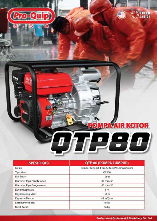 Pompa Air Lumpur Waterpump 3" QTP80 PROQUIP 4 Tak / Water Pump 3 Inch ...