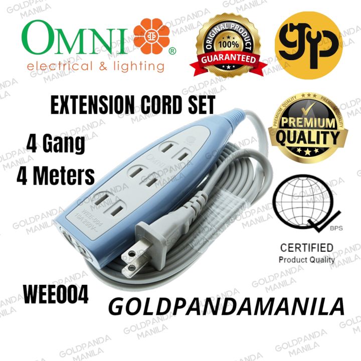Extension Cord Set 4-Gang 4-Meter Wire, WEE004, Goldpandamanila | Lazada PH