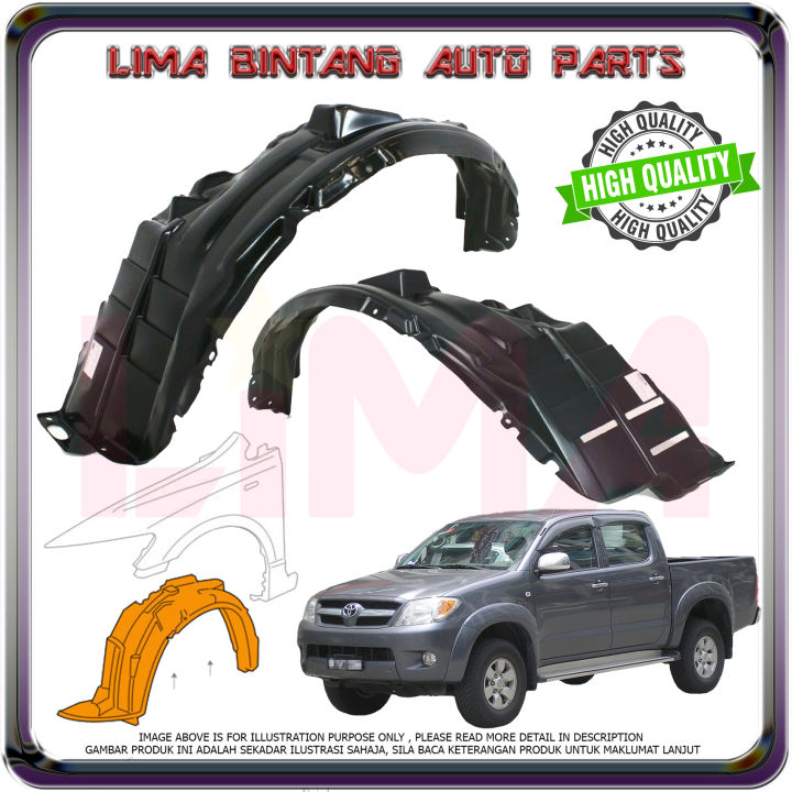 Toyota Hilux Vigo KUN25 Front / Rear Fender Protector , Fender Liner ...