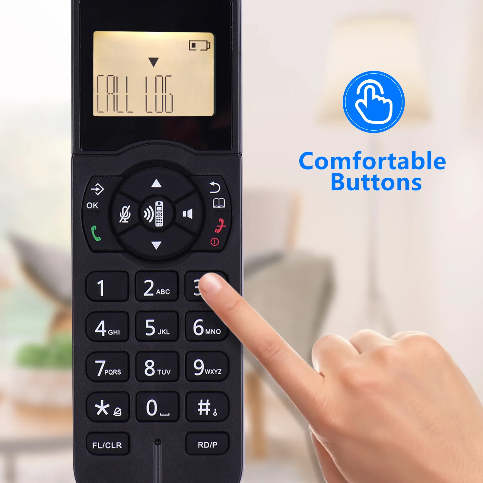 D1005 Business Office Home Cordless Telephone Digital Landline Phone With Speaker Low Radiation ...
