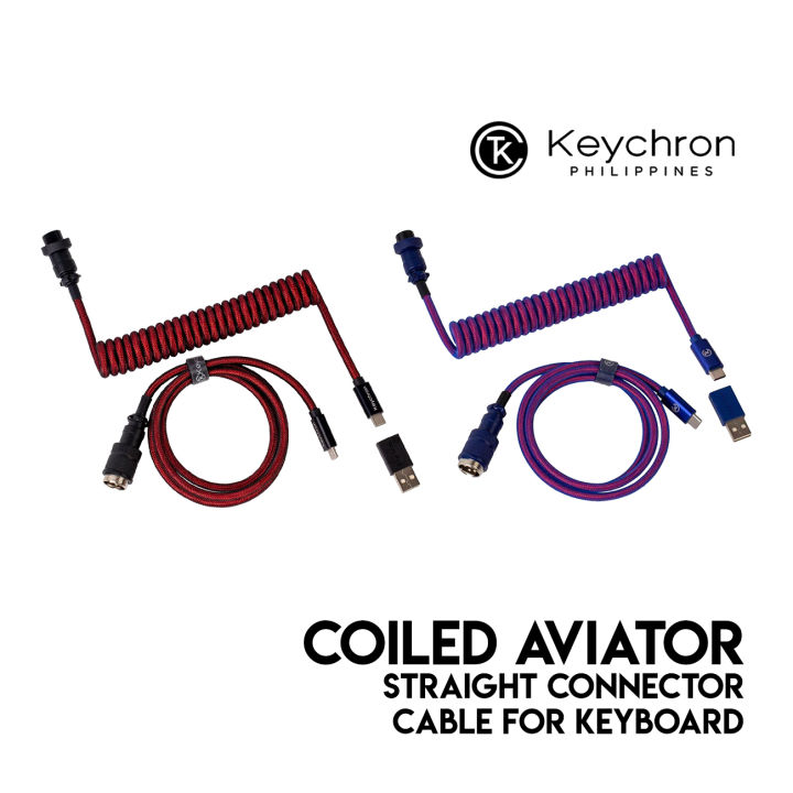 Keychron Premium Custom Coiled Aviator Cable for Keyboard, Straight ...