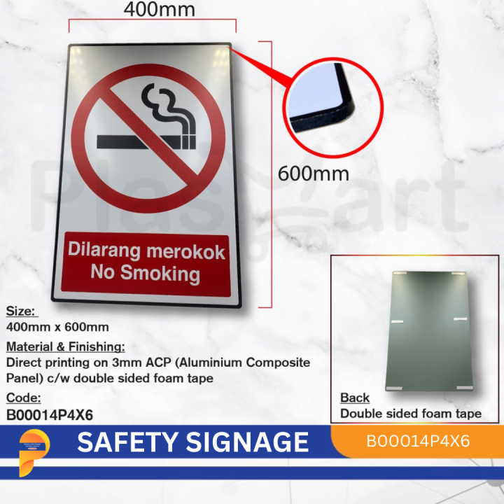 Safety Signage - Dilarang Merokok . No Smoking | Lazada