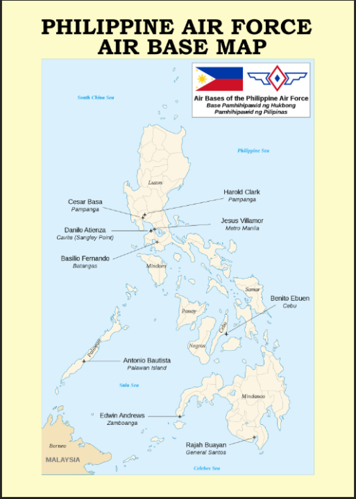 Philippine Air Force Air Base Map Waterproof A4 Laminated Chart | Lazada PH