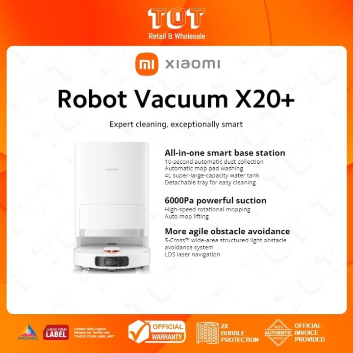 XIAOMI Robot Vacuum X20+ l 6000Pa powerful suction l Auto mop lifting l ...
