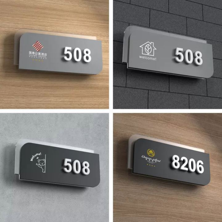 Customizable LOGO Acrylic House Number Plate Home Door Self-adhesive ...
