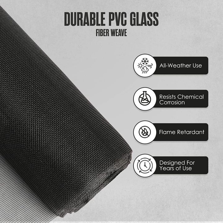 Didihou Fiberglass Window Screen Roll 3 x 1.5M Replacement Mesh Black ...