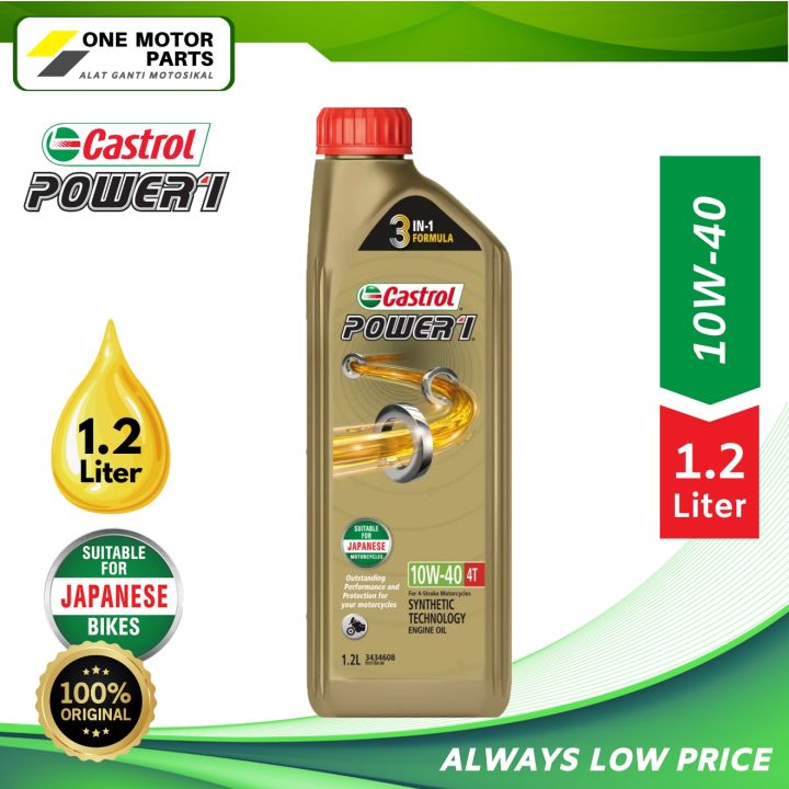 1.2 LITER SYNTHETIC TECHNOLOGY | CASTROL POWER1 MINYAK 4T MOTOR 100% ...