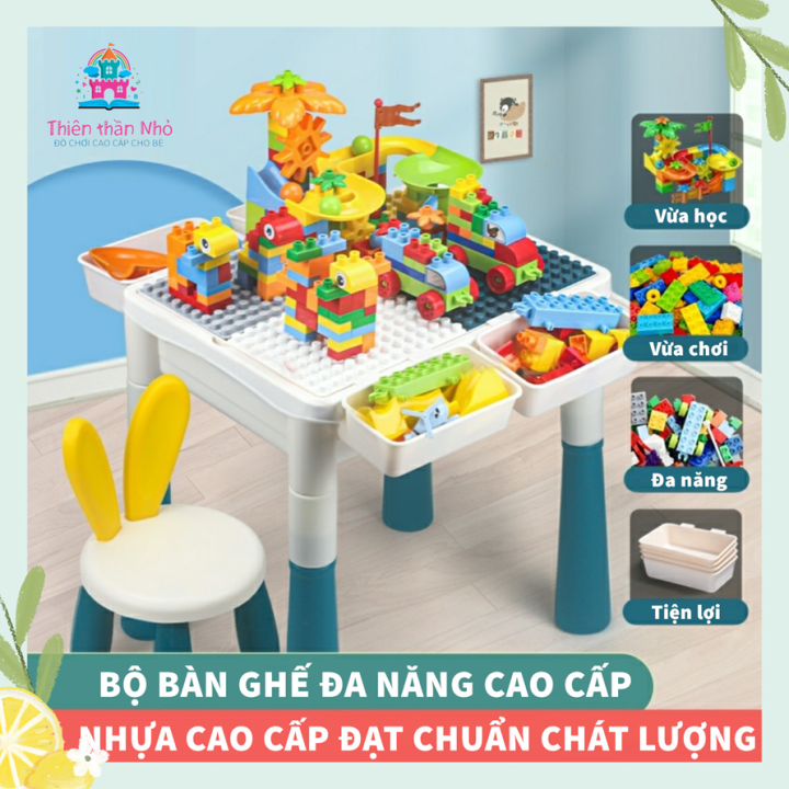 [Hàng loại 1] Bộ bàn ghế SIZE LỚN đa chức năng cho trẻ em, bàn đồ chơi ...
