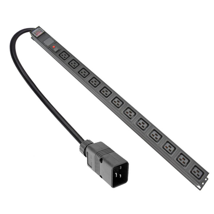 แถบพลังงาน Pdu C19 Output Power Strip 12 Output Ac Socket With Current Display Meter C13 C20 Uk