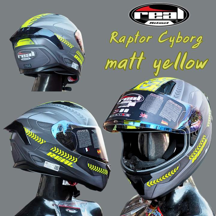 หมวกกันน็อคReal helmets Raptor Cyborg,full face | Lazada.co.th