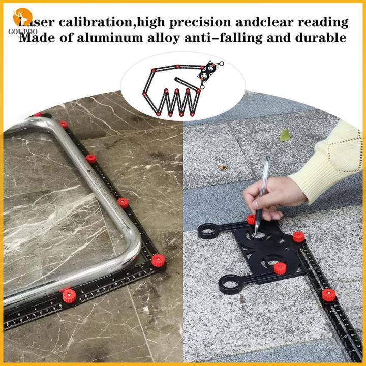 GOUPDO Universal Tool Aluminum Angle Measuring Ruler Angle Measurement ...