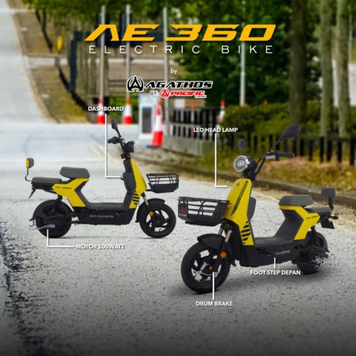 SEPEDA LISTRIK REMAJA DEWASA PACIFIC AGATHOS AE 360 500WATT 48V 12AH | Lazada Indonesia