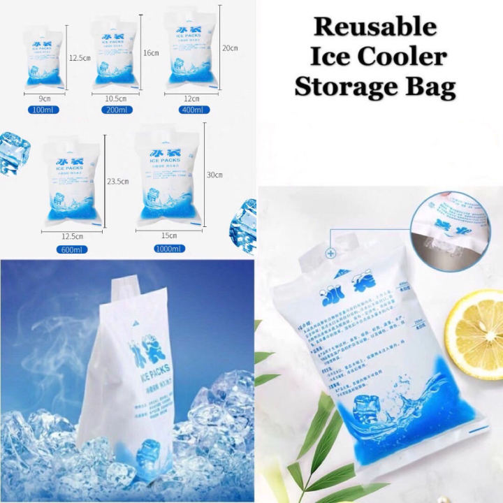 100/200/400/600ML Reusable Ice Pack For Breastmilk Drink Fruit ...