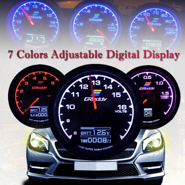 GReddy Multi D/A Meter 7 Light Colors LCD Display with Voltage Water ...