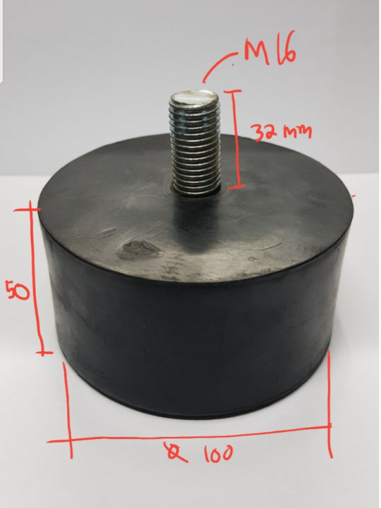 Rubber / engine mounting ukuran 100 mm x 16 mm x 50 mm baut sebelah ...