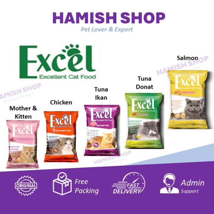 makanan kucing Excel 500 gr all variant - Excel kitten adult tuna ...