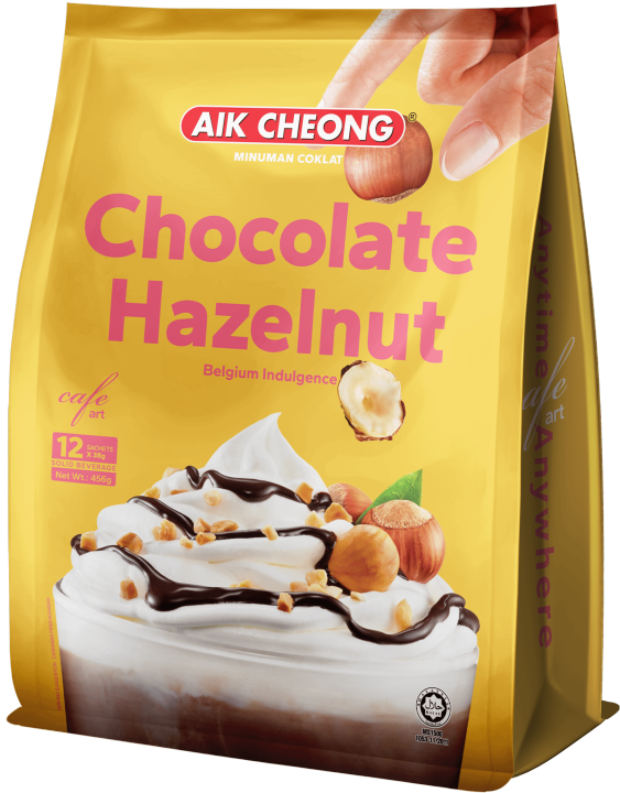 AIK CHEONG 4in1 Chocolate Hazelnut 456g (38g x 12sachets) - Cafe Art ...