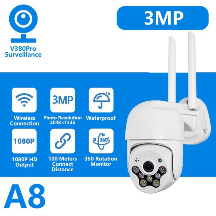 V380Pro A8 Camera 1080P Wifi IP cctv Camera Auto Tracking Color ...