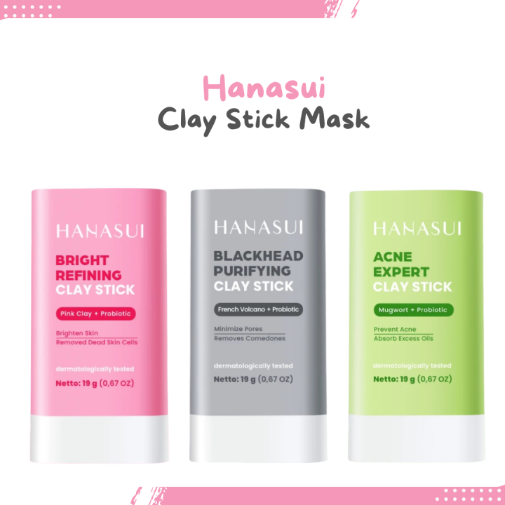 Hanasui Clay Stick 19g/Bright Refining/Acne Expert/Blackhead Purifying ...