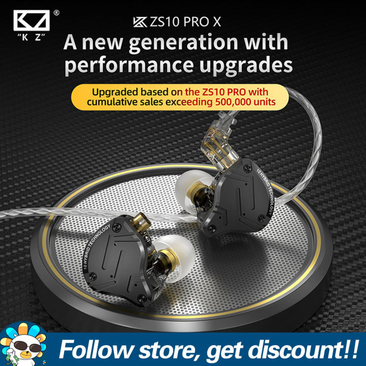 KZ ZS10 Pro X Earphones Hybrid Metal Headset Music IEM Headphones HiFi ...