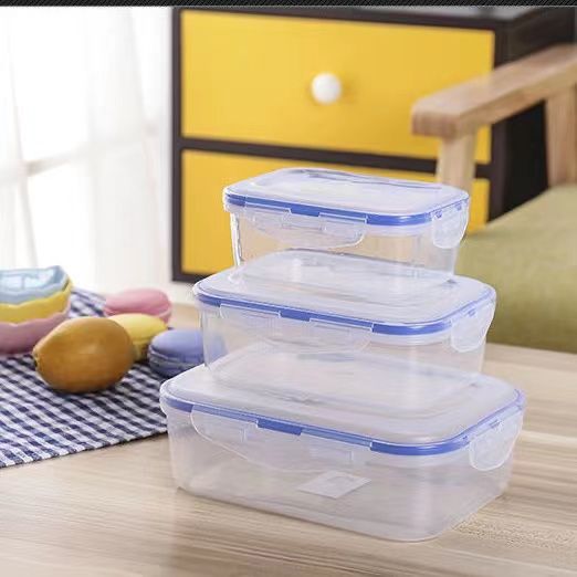 3Pcs Plastic Storage Containers for Food Lunch Bento Box Kids School ...