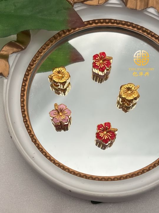 Charm National Flower Hibiscus Gold 916 Charm Bunga Raya Emas 916 ...