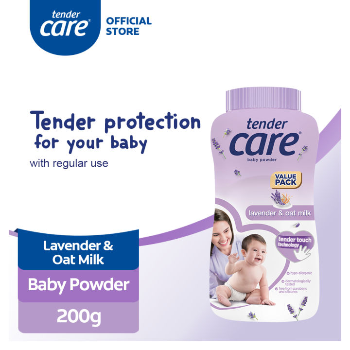 Tender Care Hypoallergenic Baby Powder Lavander & Oat Milk 200g | Lazada PH
