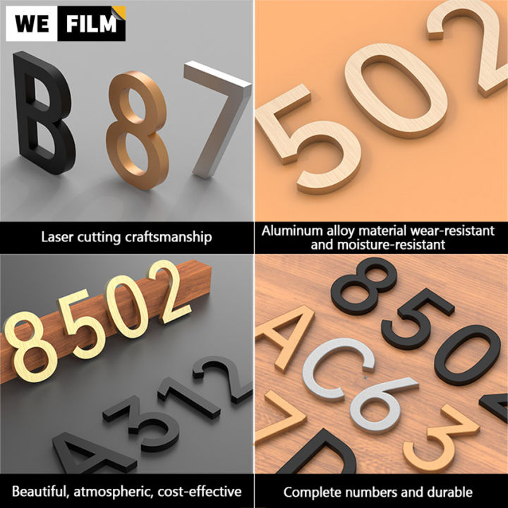 Door Numbers Sign 3D Self-adhesive Number Plate Customizable Letters ...