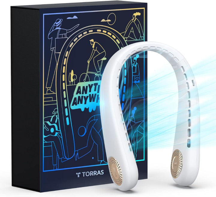 TORRAS L3 Portable Neck Fan 360° Cooling Fan 9H Using Wearable ...