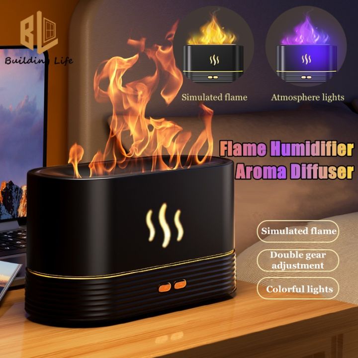Colorful Flame Diffuser Aroma Diffuser Humidifier Essential Oil Aroma Diffusers Flame Fire Air ...
